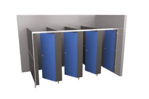 Run of Four Changing Room Cubicle Set - Toilet Cubicle Warehouse