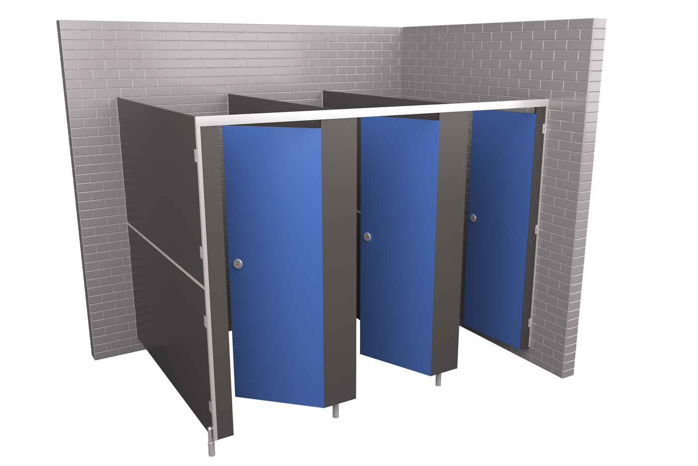 Triple Changing Room Cubicle Set - Toilet Cubicle Warehouse