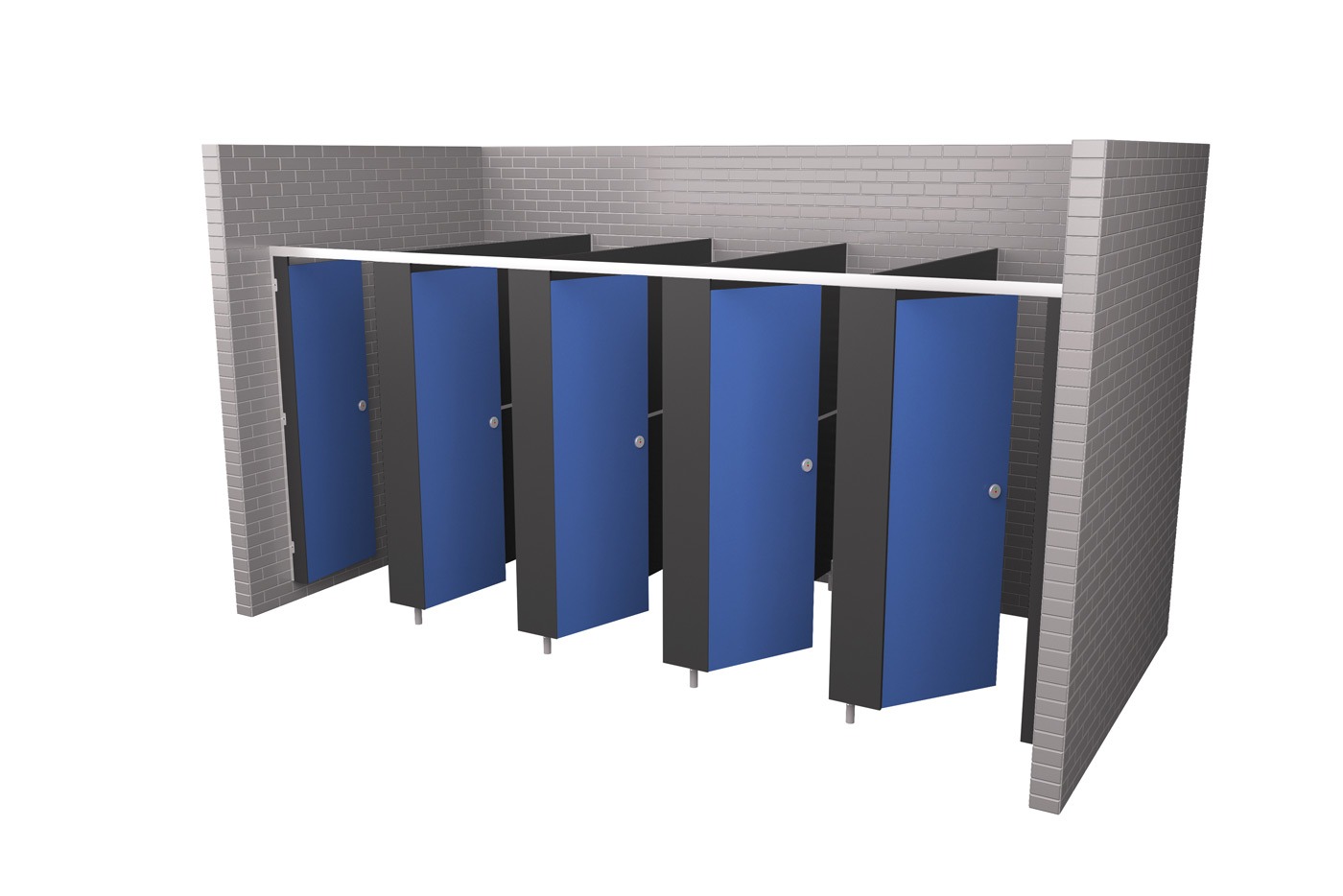 Run of Five Changing Room Cubicle Set - Toilet Cubicle Warehouse