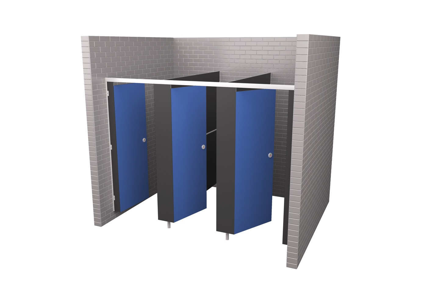 Triple Changing Room Cubicle Set - Toilet Cubicle Warehouse